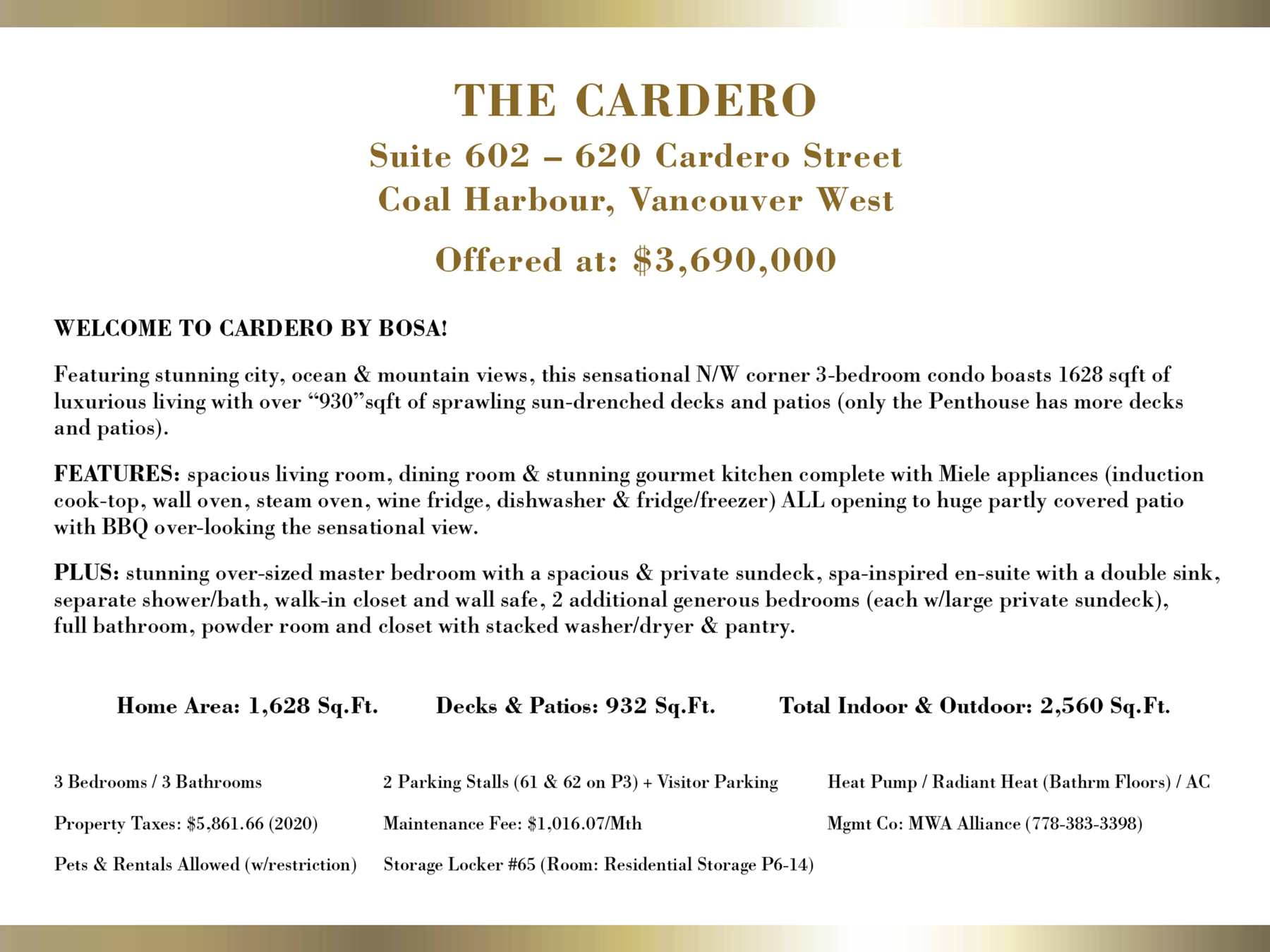 602 - 620 Cardero Street